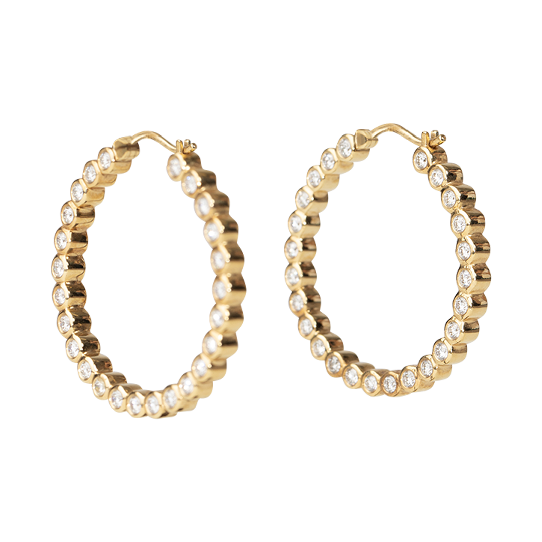Bubble Double-Sided Diamond Hoops – FORTY FIVE TEN