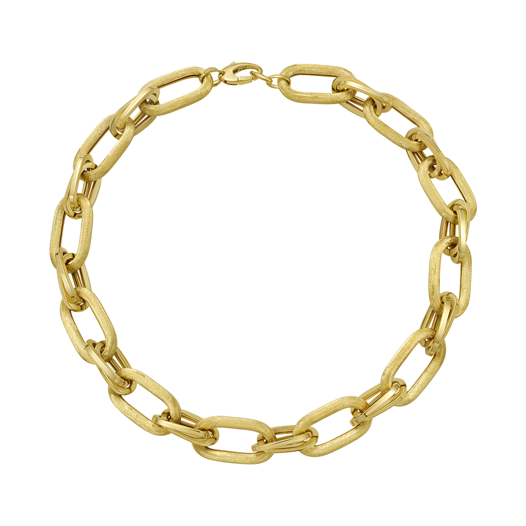 Roma Jumbo Oval Double Interlocking Satin Link Neckl – FORTY FIVE TEN