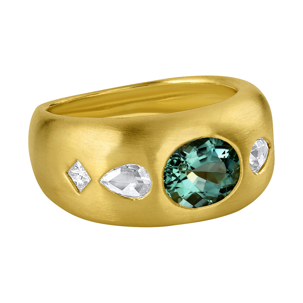 Green Tourmaline & Diamond Tilly Ring – FORTY FIVE TEN